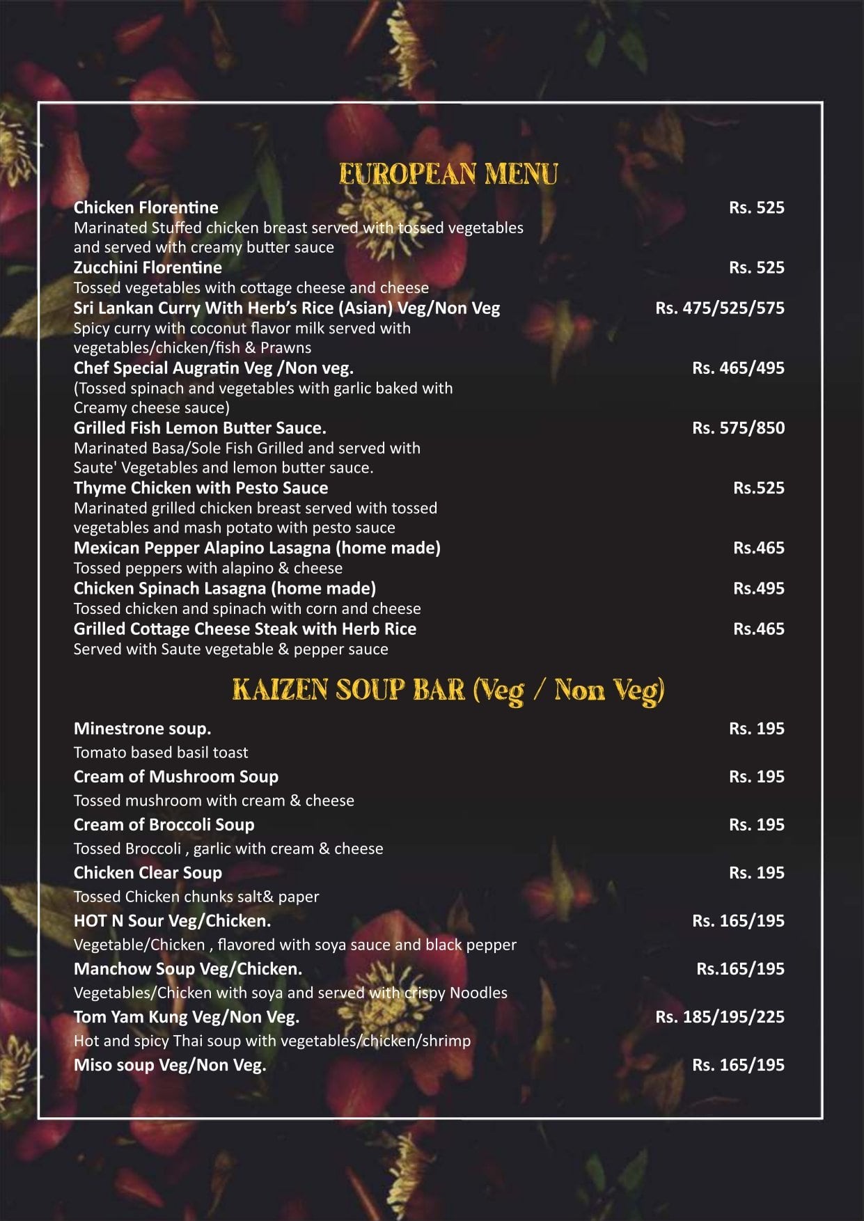 Menu at Kaizen Café Restaurant & Bar, Dehradun