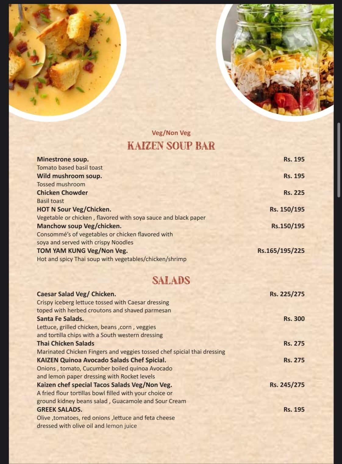 Menu at Kaizen Café Restaurant & Bar, Dehradun