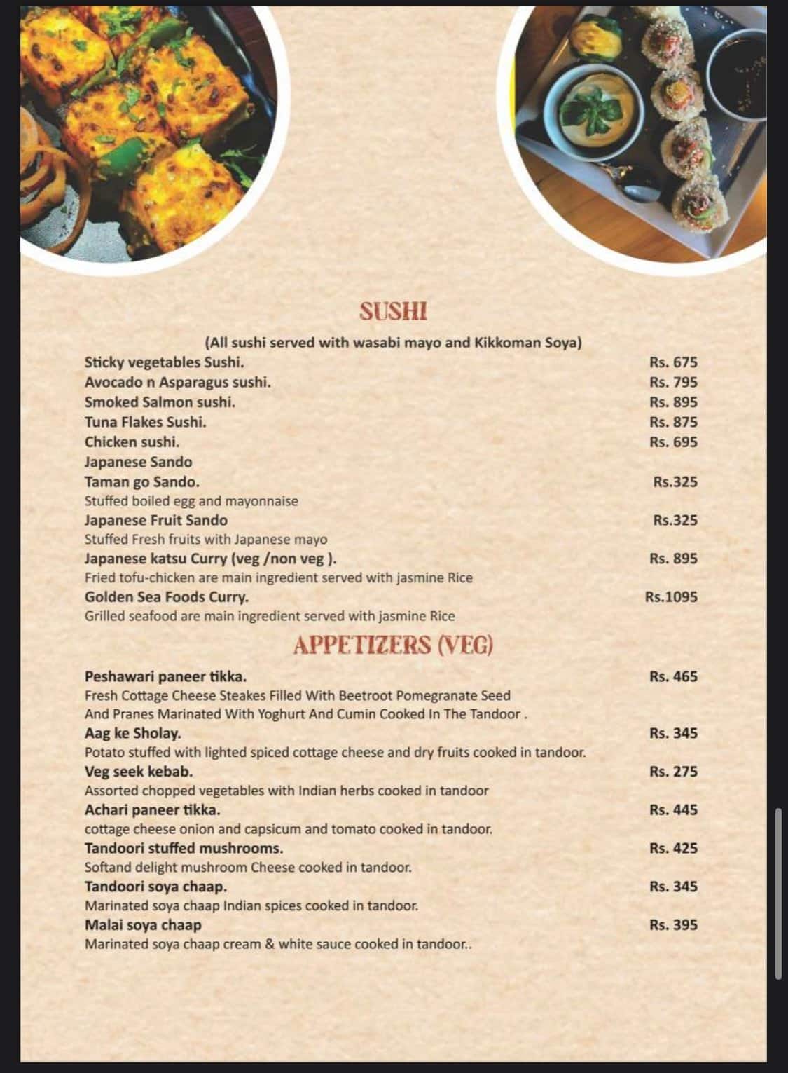 Menu at Kaizen Café Restaurant & Bar, Dehradun