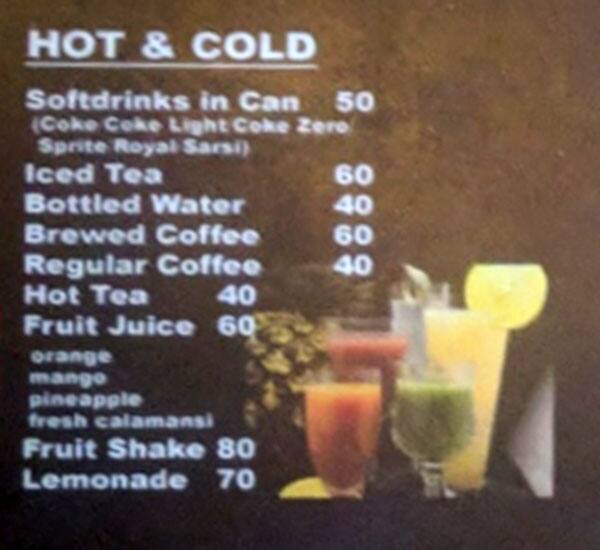 Menu at Yellow Flame Bar & Grill, Pasig