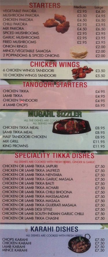 Menu at Chilli Grill & Thrill restaurant, Glasgow, 35 High St