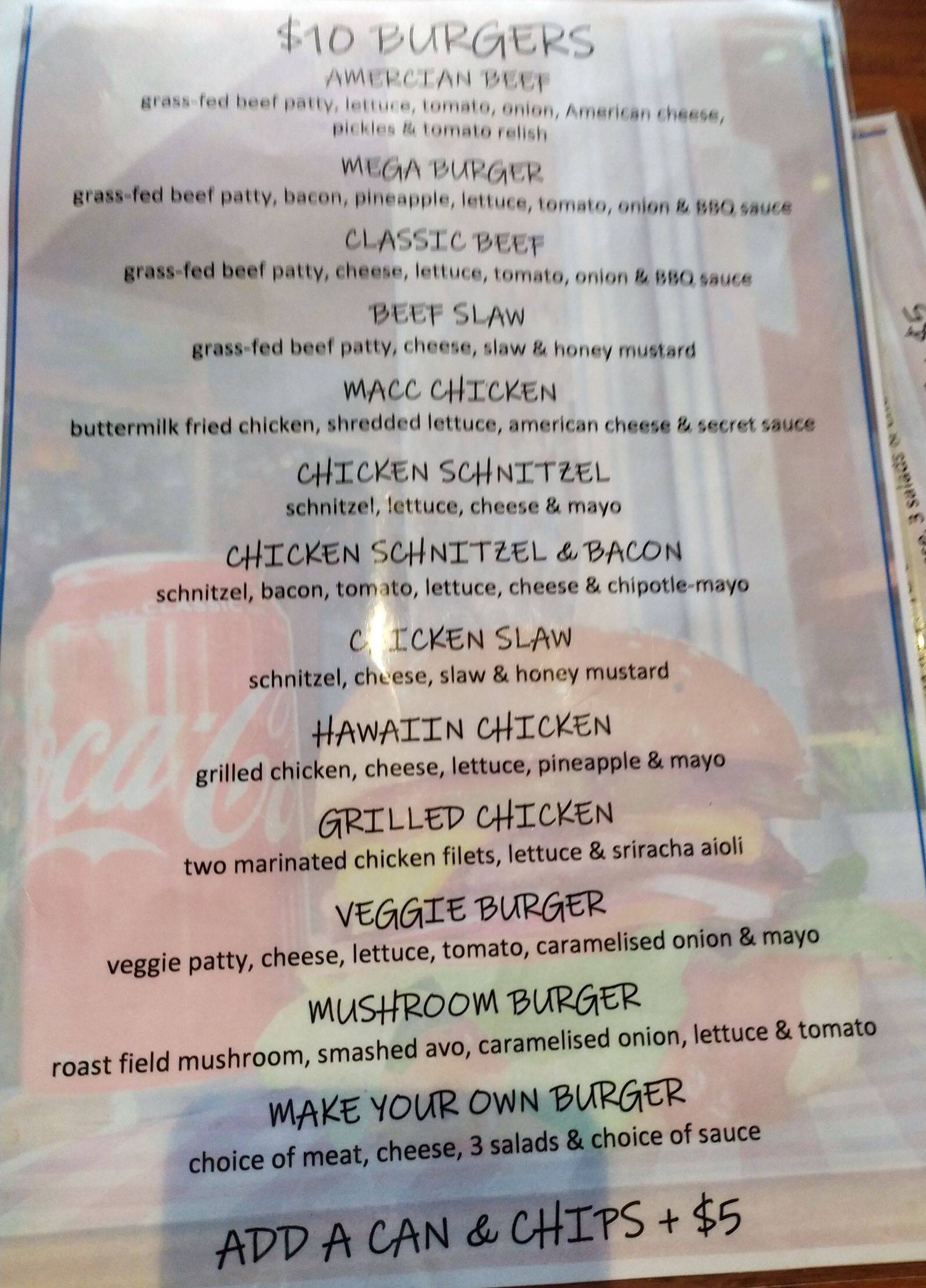 Menu at Macchina Liverpool cafe, Liverpool
