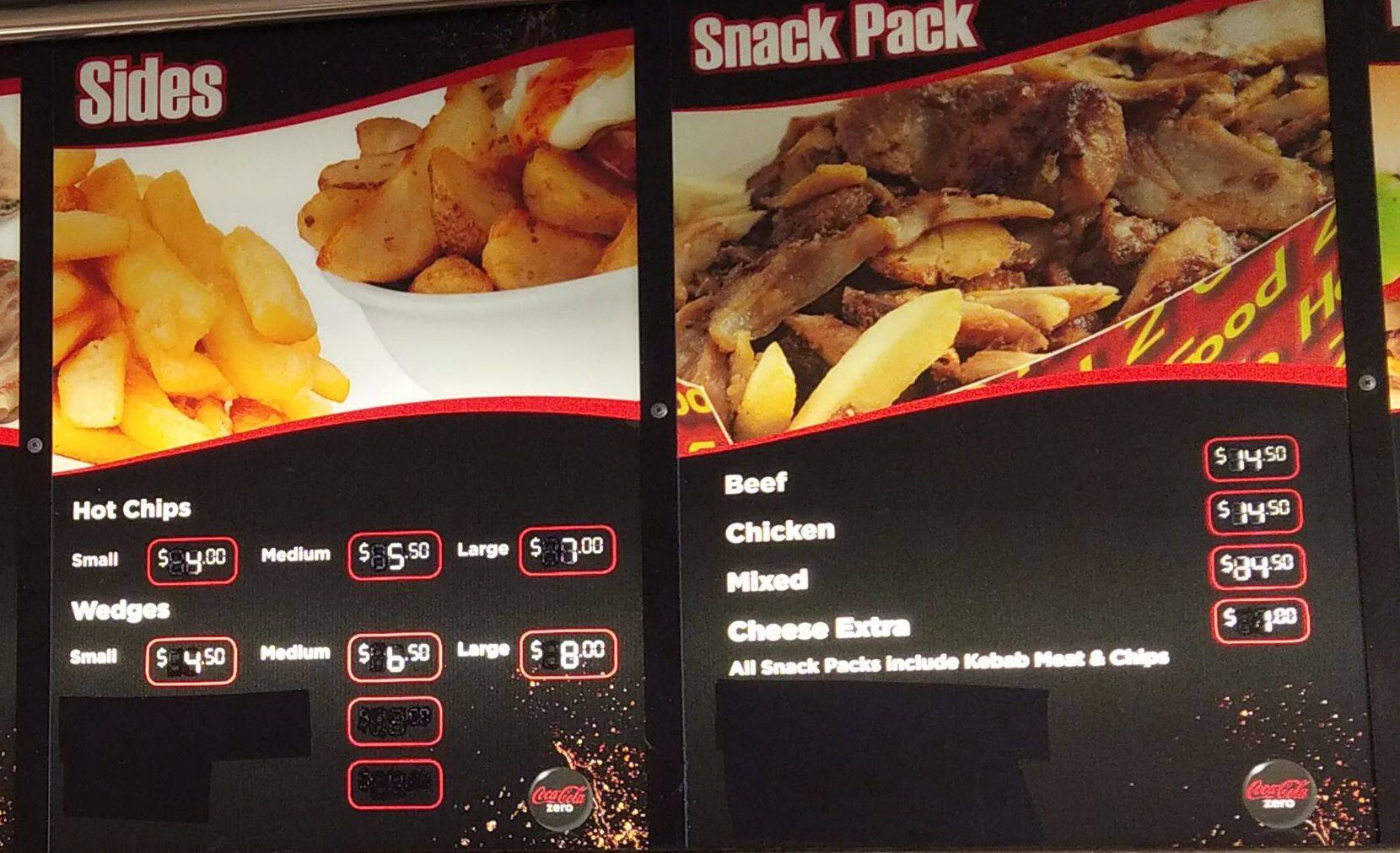 Menu at Beverly Hills Kebab fast food, Beverly Hills