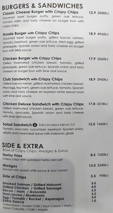 Menu at Caffe Cherry Beans cafe, Indooroopilly