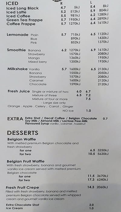 Menu at Caffe Cherry Beans cafe, Indooroopilly