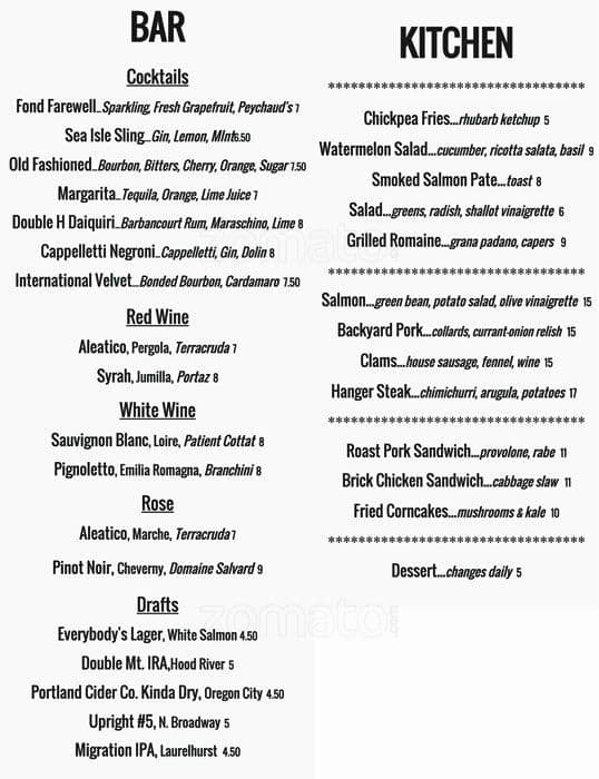 Cardinal Club Menu, Menu for Cardinal Club, Kerns, Portland ...