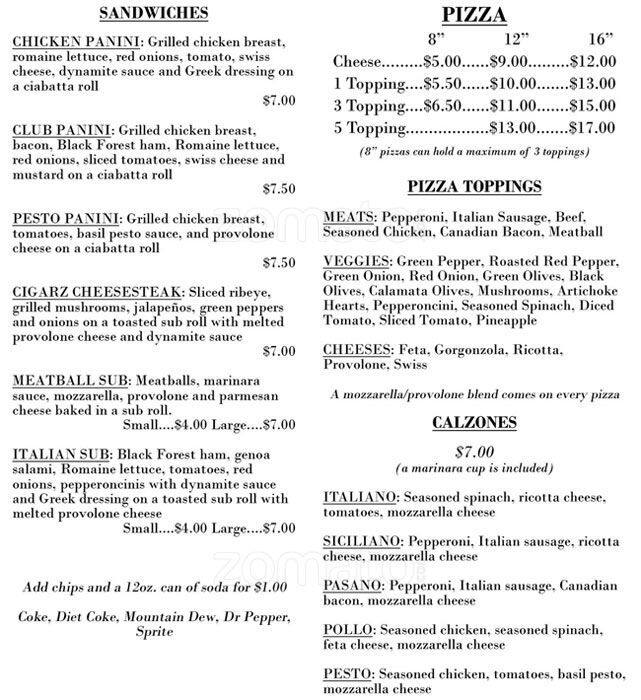 Menu at The Goat pub & bar, Dallas