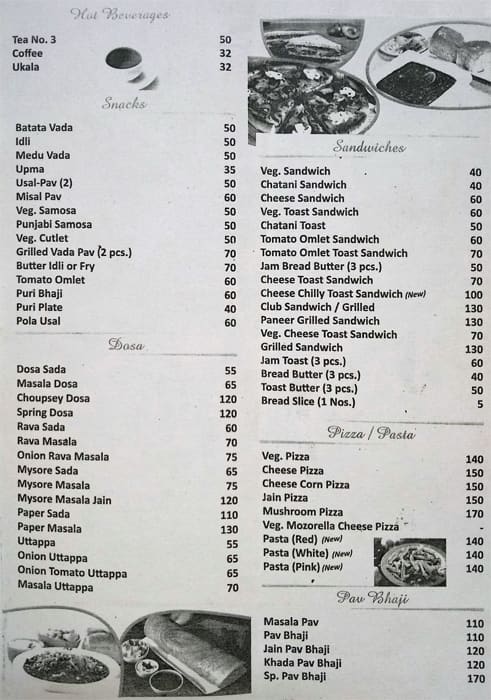 Menu of Satkar, Byculla, Mumbai