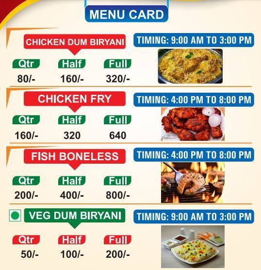Menu of Ansari Chicken Biryani, Manesar, Gurgaon