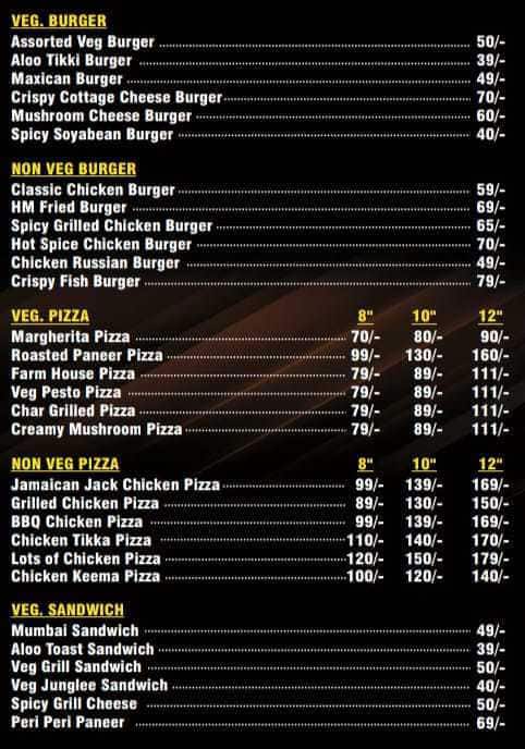 Menu of HM Food Corner, Reclamation, Bandra West, Mumbai