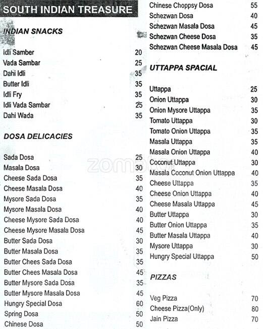 Menu at Am Hungry, Mumbai