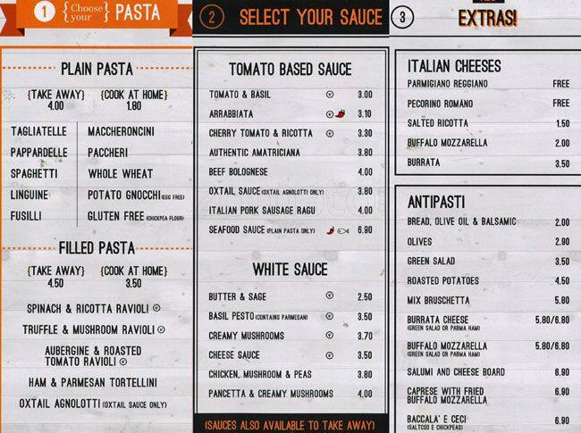 Menu at Pasta Remoli Finsbury Park restaurant, London, 7 Clifton Terrace