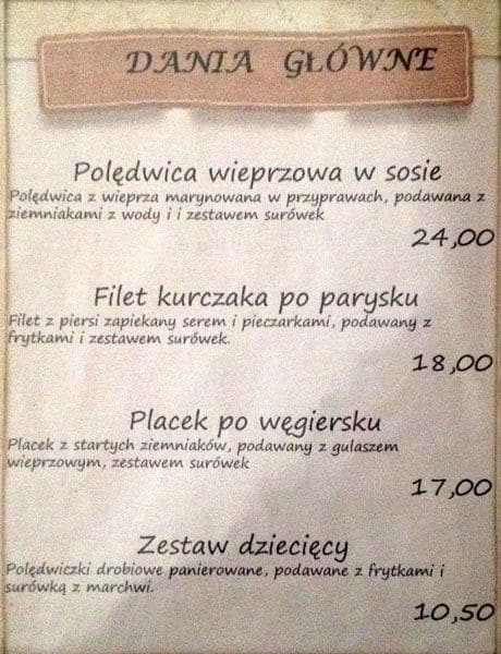 Menu at Chata Pyszności - restauracja, catering, obsługa imprez ...