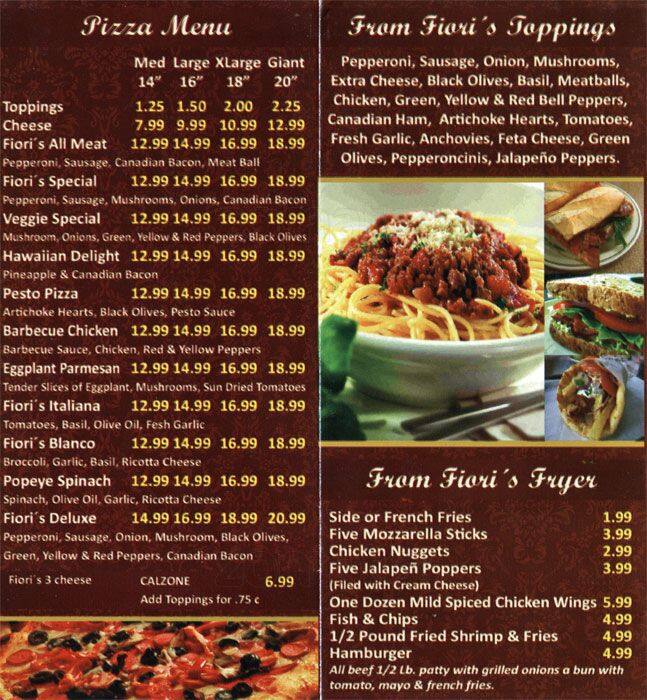 Menu at Fiori Pizza & Spirits pizzeria, San Diego