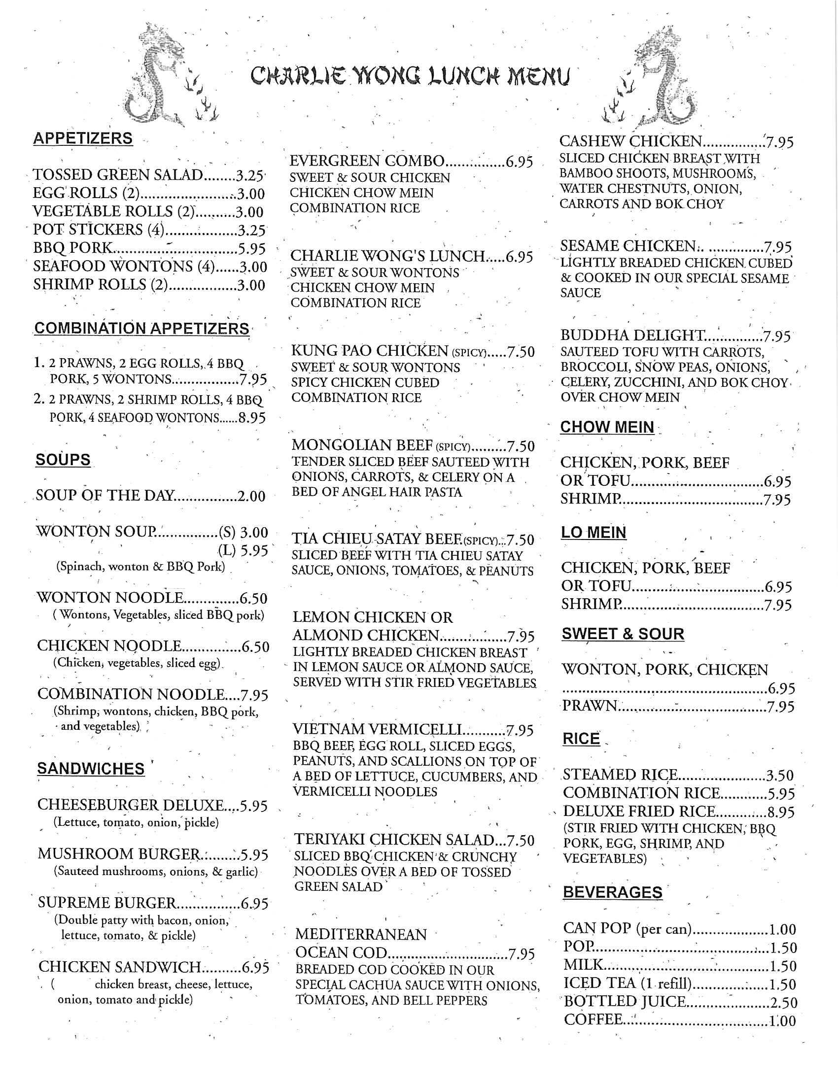 Charlie Wong Saigon Garden Kalispell Menu | Fasci Garden
