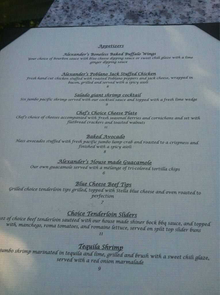 Inn on the Creek Menu, Menu for Inn on the Creek, Salado, Killeen ...