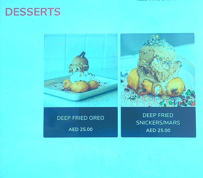 Menu at WEEKEND, Dubai