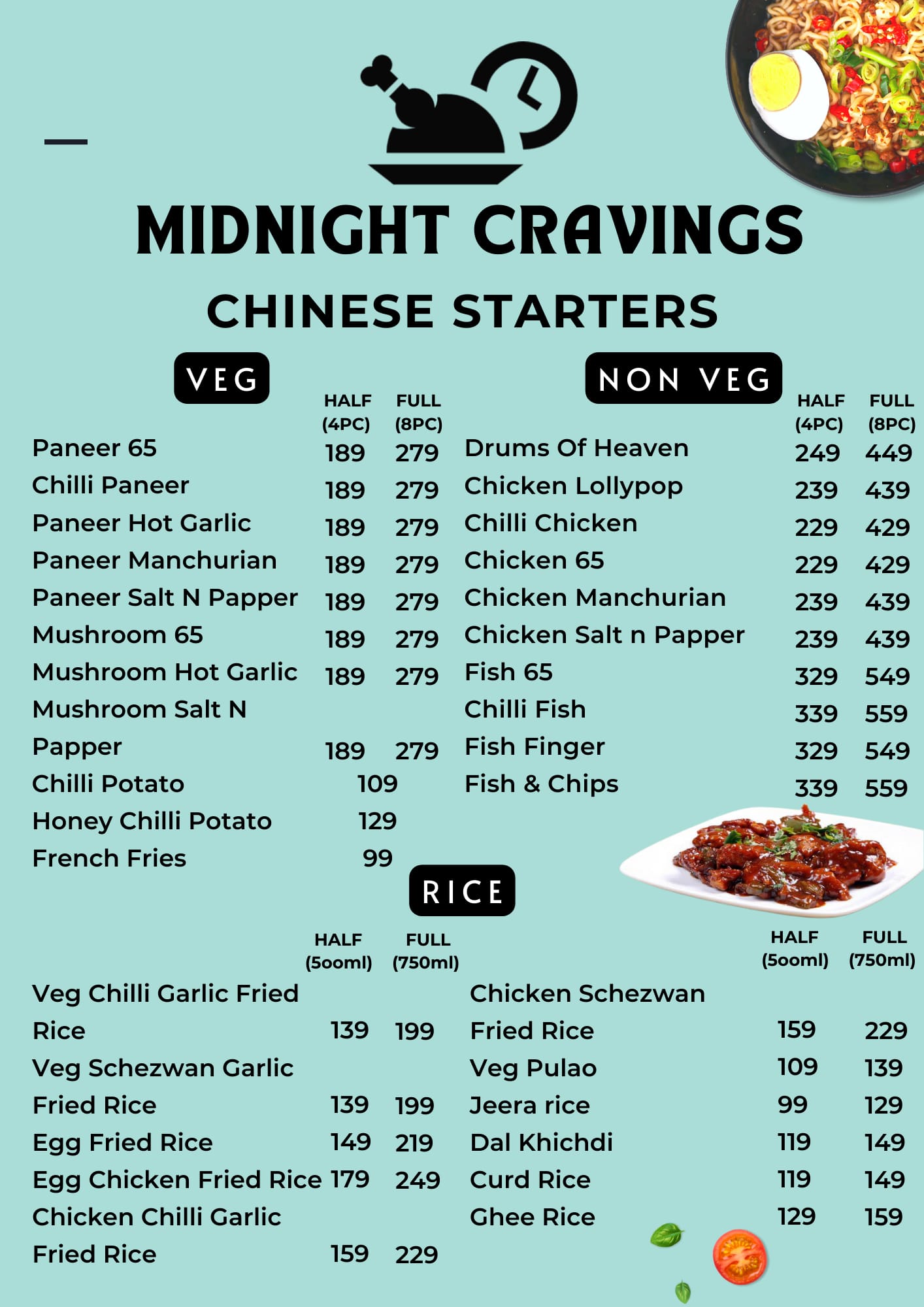 Menu of Midnight Cravings, Indirapuram, Ghaziabad