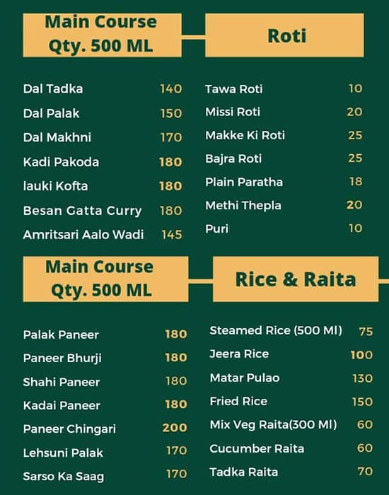 Menu of Rasoda I The Royal Kitchen, Sector 132, Noida