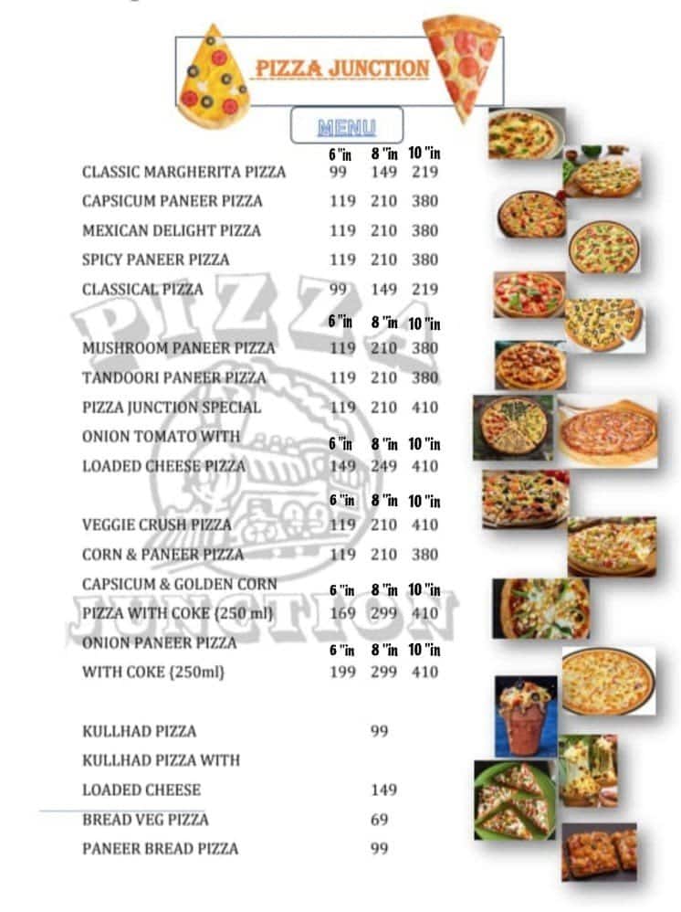 Menu of Pizza Junction, Aashiana, Lucknow