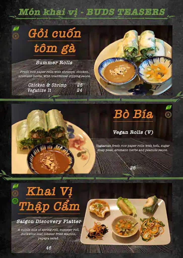 Menu of Saigon - Taste Of Vietnam, Business Bay, Dubai