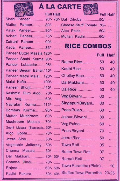 Menu at Lunch N Munch, Delhi