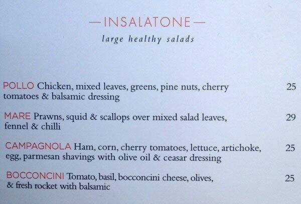 Menu at Dolce Bellissimo restaurant, Claremont Menu at Dolce Bellissimo restaurant, Claremont