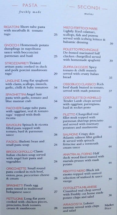 Menu at Dolce Bellissimo restaurant, Claremont Menu at Dolce Bellissimo restaurant, Claremont