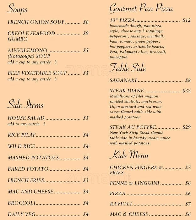 Menu at Georgio's Restaurant & Bar, Downingtown