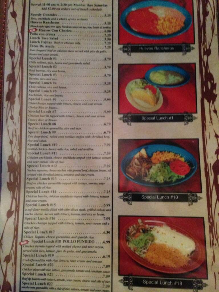 Menu at Don Patron Mexican Grill restaurant, Williamsport