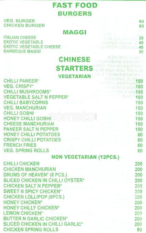 Menu at Wok Toss, Delhi