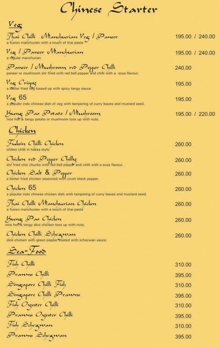 Menu at Delhi Darbar Fusion, Mumbai, 2nd floor