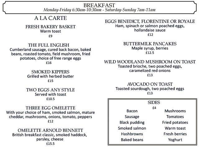 Menu at Blue Boar Restaurant, London, 45 Tothill Street