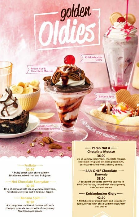 Menu at Milky Lane restaurant, Pretoria, Kolonnade Shopping Centre