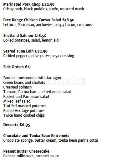 Menu at The Restaurant at Blythswood Square, Glasgow