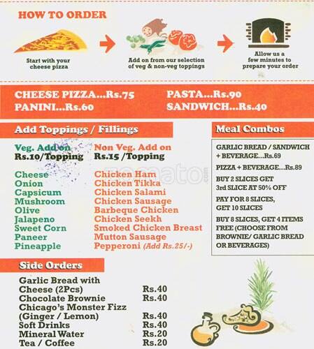 Menu at Chicago Pizza, Chandigarh, 329 C