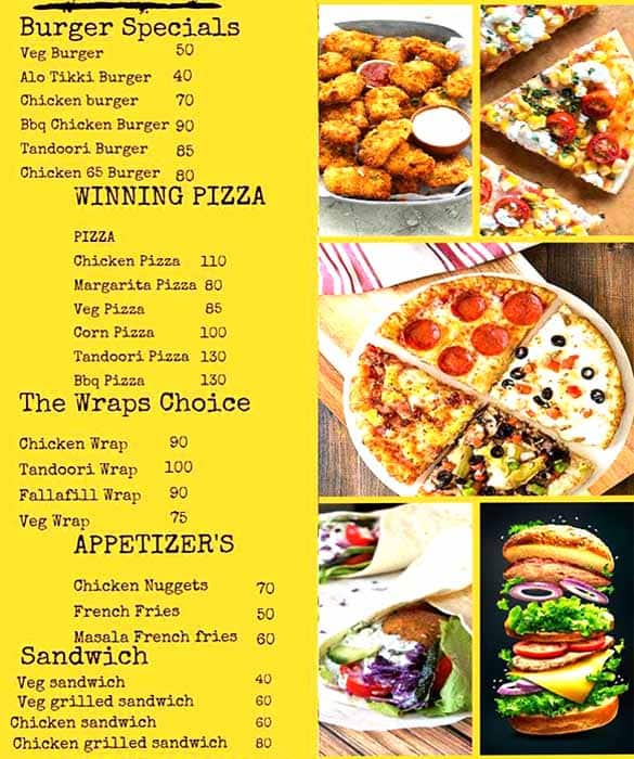 Menu of Burger Bite, Charminar, Hyderabad