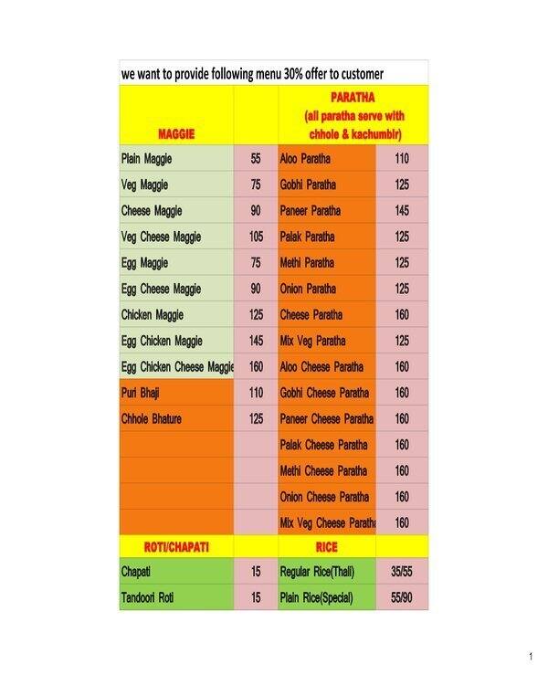 Menu of Hotel Hungry Hub Pune, Bhosari, Pune