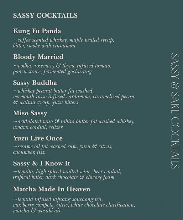 Menu of Soba Sassy, Camac Street Area, Kolkata