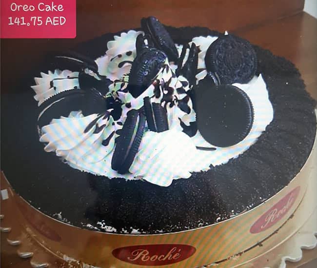 Menu at Roche desserts, Sharjah