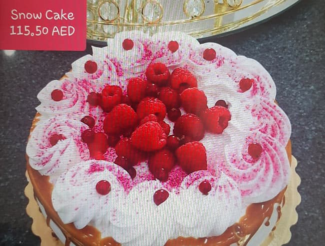 Menu at Roche desserts, Sharjah