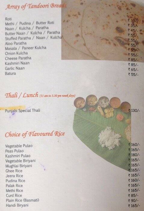 Menu at Green Gardenia Hotel, Bengaluru, 376, Puttalingiah Rd