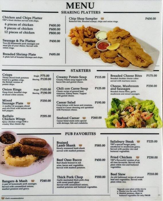 Menu at The Royal Piccadilly Restaurant and Cakery, Quezon City