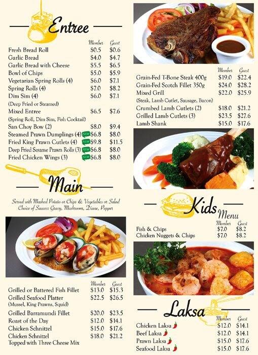 Menu at Table 15 Brasserie fast food, Kingsgrove
