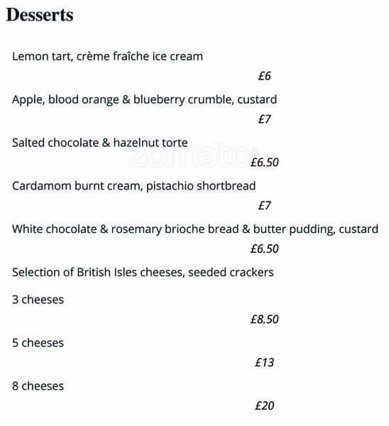Menu at Bull And Gate pub & bar, London