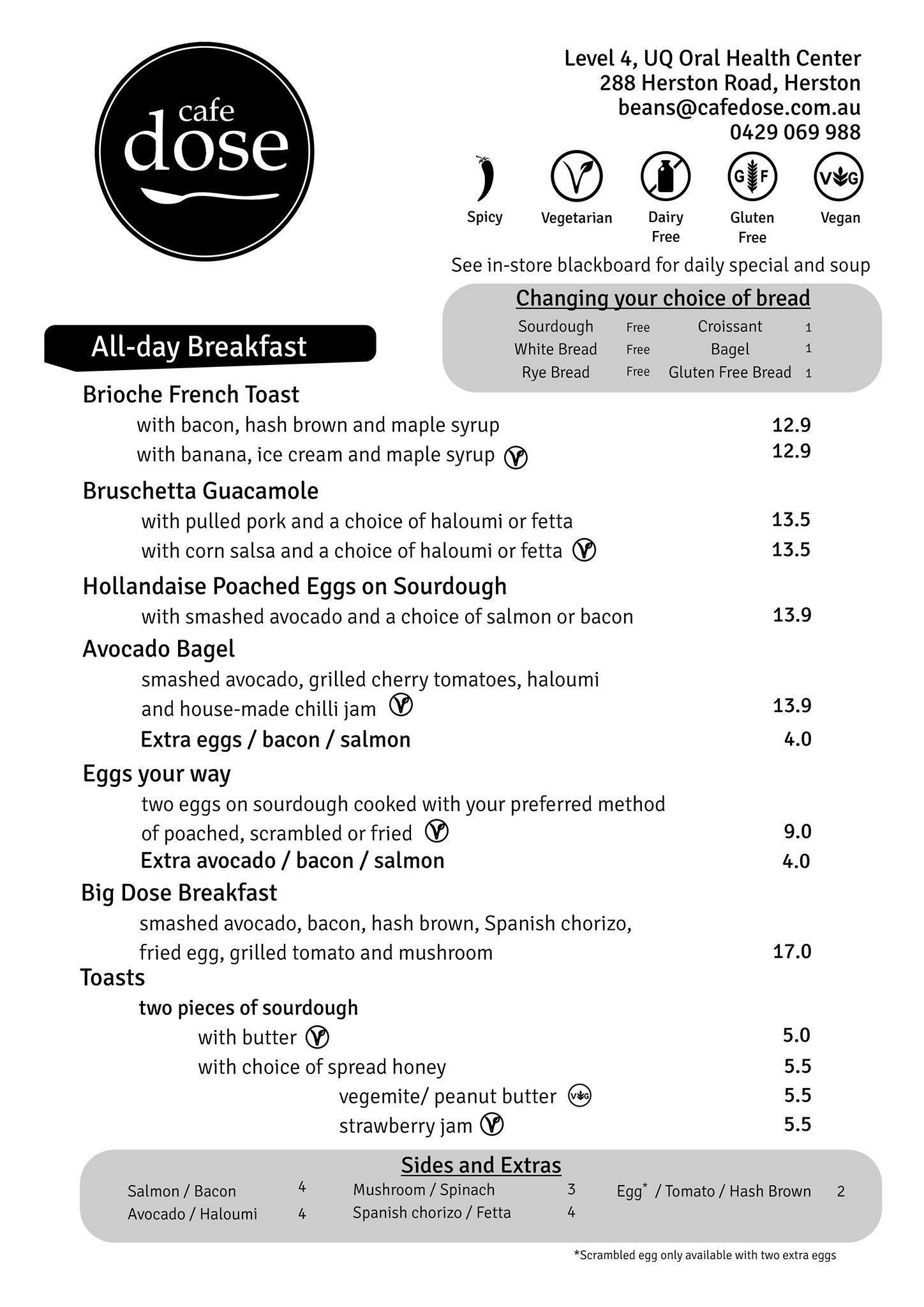 Cafe Dose Menu Menu Podniku Cafe Dose Bowen Hills Brisbane Cafe Dose Menu Menu Podniku Cafe Dose Bowen Hills Brisbane