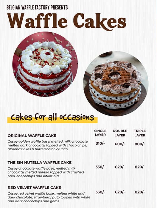 Menu at Belgian Waffle Factory, Bengaluru, G03