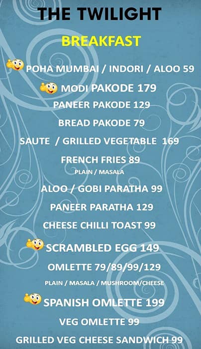Menu at Twilight Global Restaurant, Bengaluru