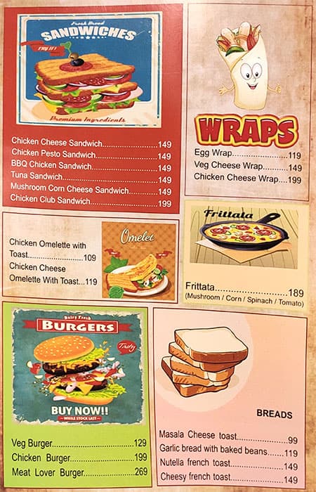 Menu of Cafe 84, Garia, Kolkata