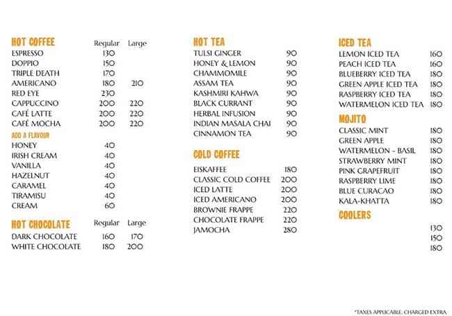 Menu at Brew Merchant. Cafe & Bar, Pune